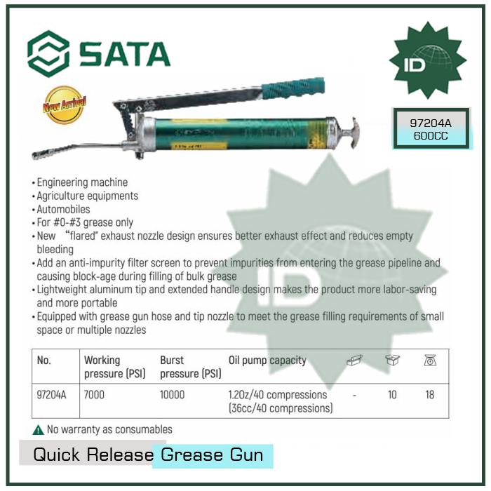 Jual Pompa Gemuk 97204A Long Handle Grease Gun 600cc Sata - Jakarta ...