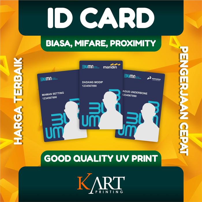 Jual ID CARD / MEMBER CARD PVC BIASA / RFID MIFARE CUSTOM SATUAN CETAK ...