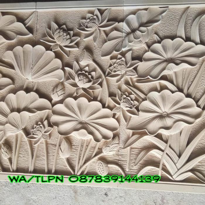 Jual ukiran batu alam motif teratai - Kab. Gunungkidul - barep stone ...