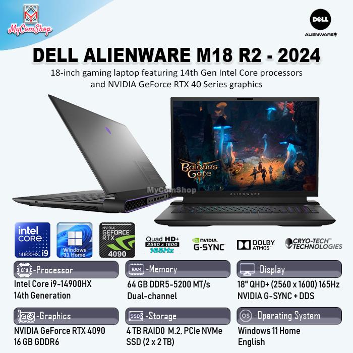 Jual DELL ALIENWARE M18 R2 i9-14900HX 64GB 4TB RTX 4090 16GB 18" QHD+ ...