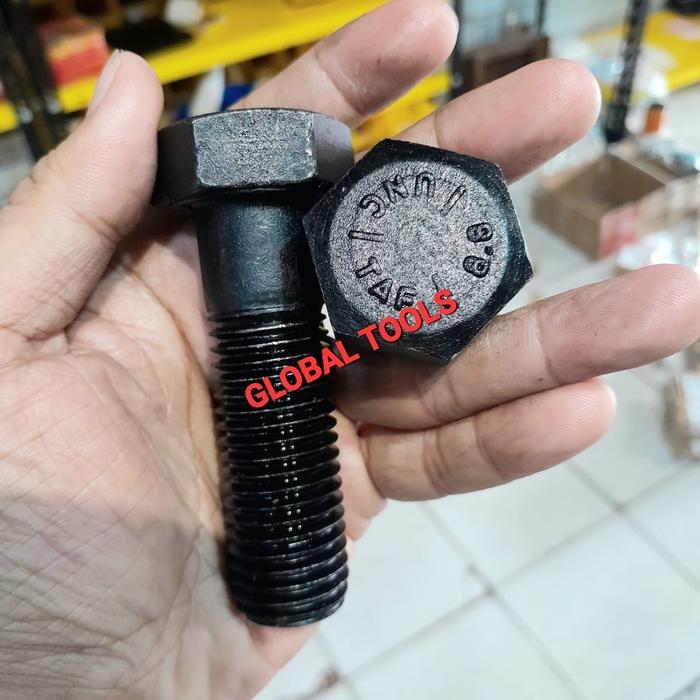 Jual baut mur baja 88 7/8x3 hex bolt nut 8.8 7/8 x 3 unc m22 kunci 32 cs - Jakarta Barat ...