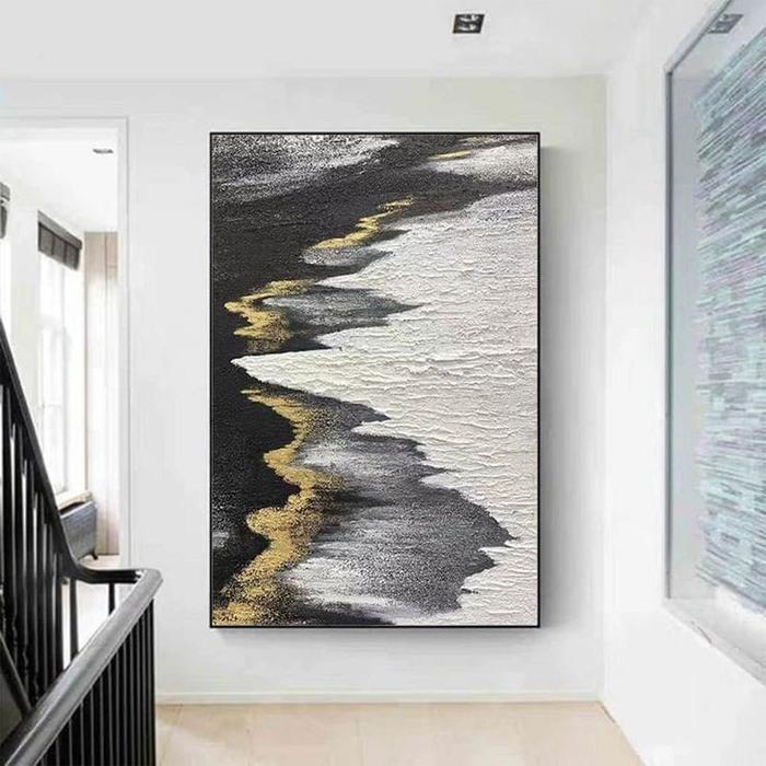 Jual lukisan abstak minimalis modern art tekstur lebar 80 cm tinggi 120 ...