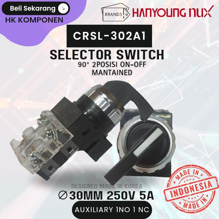 Jual Selector switch 2posisi 30mm on-off mantained / CRSL-302A1 ...