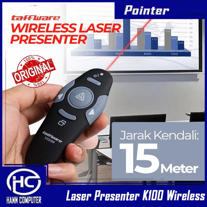 Jual Laser Presenter K100 Wireless Pointer Presentasi Remote RF ...
