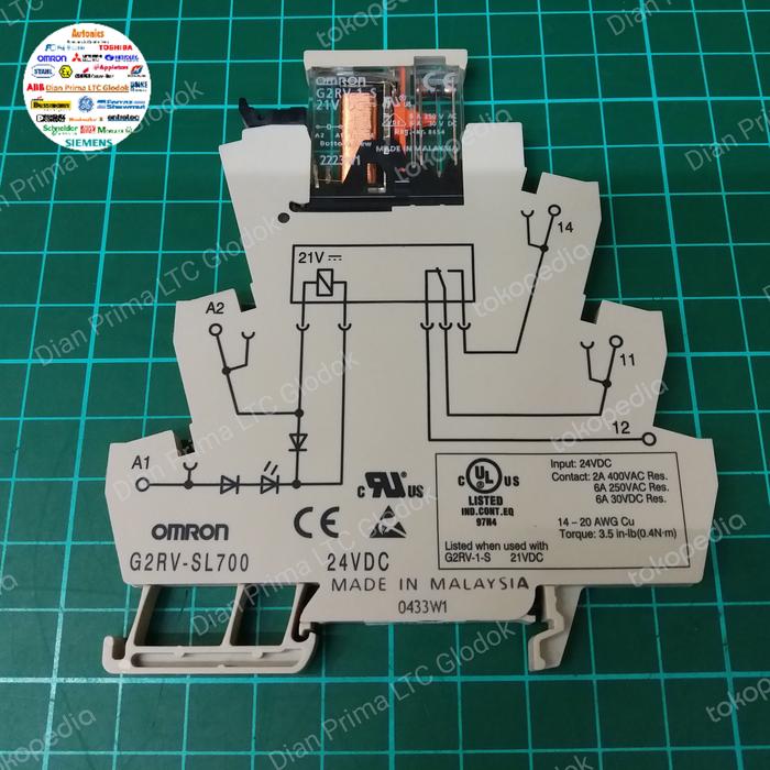 Jual Omron slim line relay and socket G2RV-SL700-24Vdc G2RV-1-S 1NO 1NC ...