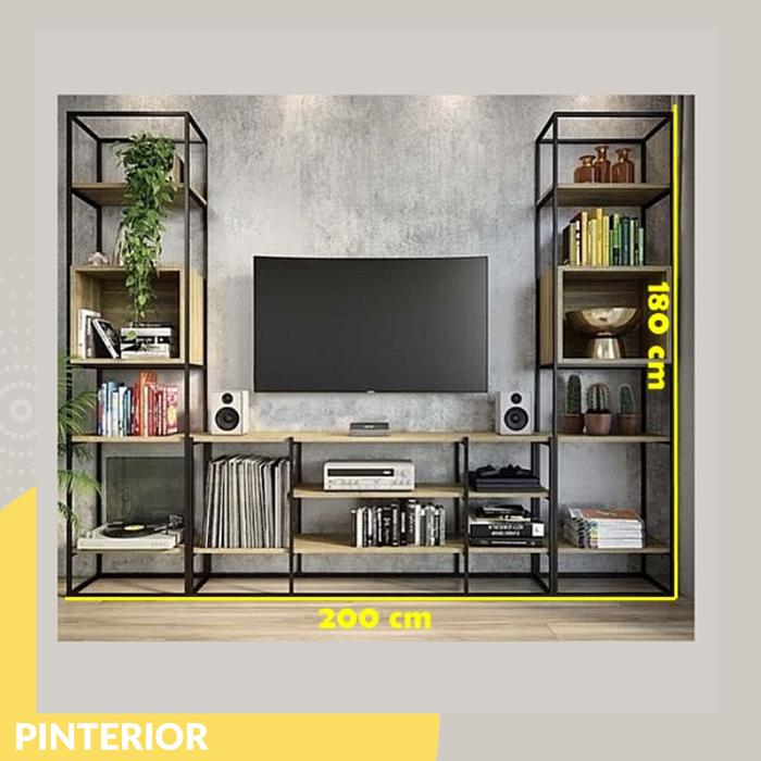 Jual Backdrop TV rak lemari industrial minimalis - Model-2 - Kab. Bogor ...