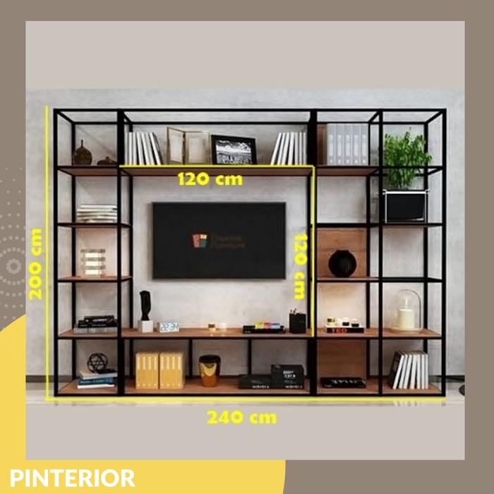 Jual Backdrop TV rak lemari industrial minimalis - Model-2 - Kab. Bogor ...