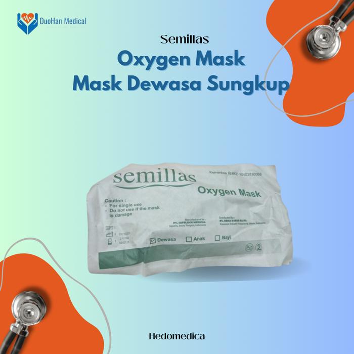 Jual MASKER OXYGEN MASK DEWASA SUNGKUP OKSIGEN MASK SEMILLAS - Jakarta ...