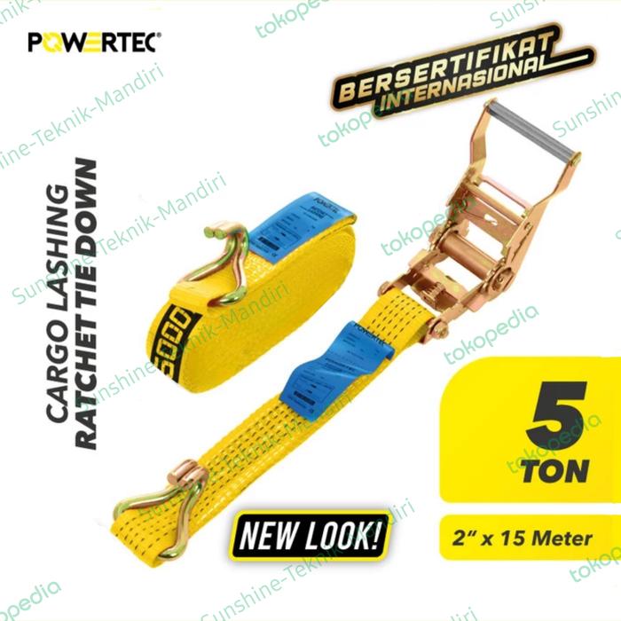 Jual Powertech Rachet Tie Down / Cargo Lashing 2" x 15 Meter - Jakarta ...