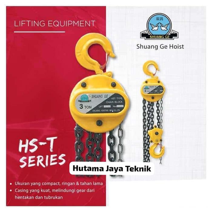 Jual Katrol Derek Shuangge HS-T 3 ton 15 Meter Chain Block 3T 15Mtr ...