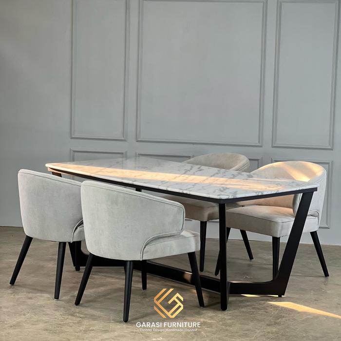 Jual dining table meja makan marble meja marmer minimalis jepara - kaki ...