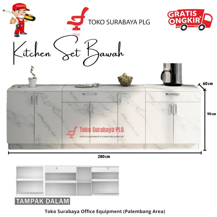 Jual Kitchen Set Marble Siantano Lemari Dapur Rak Lemari Dapur Meja Rak ...