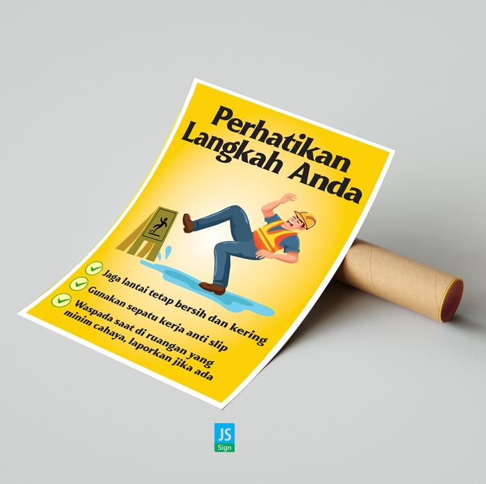 Jual POSTER SAFETY K3 - AWAS TERPELESET / PERHATIKAN LANGKAH ANDA - A1 ...