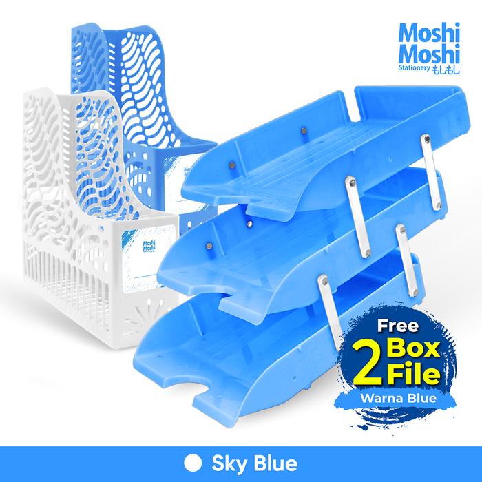 Jual PROMO Document Letter Tray Rak Susun Dokumen 3 Tingkat FREE 2 File ...
