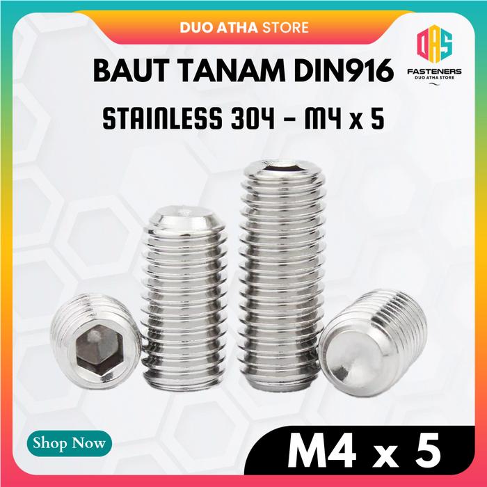 Jual Baut Tanam L M4 x 5 / L-Set Socket M4x5 Stainless SS304 - Kab ...