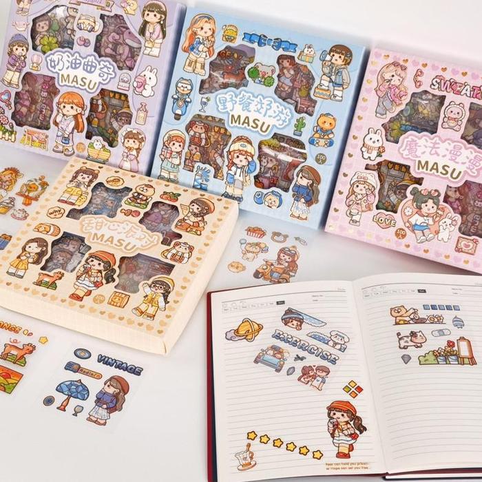 Jual Limited Stiker Masu Mochi 100 Lembar Sticker Lucu Viral Aesthetic ...