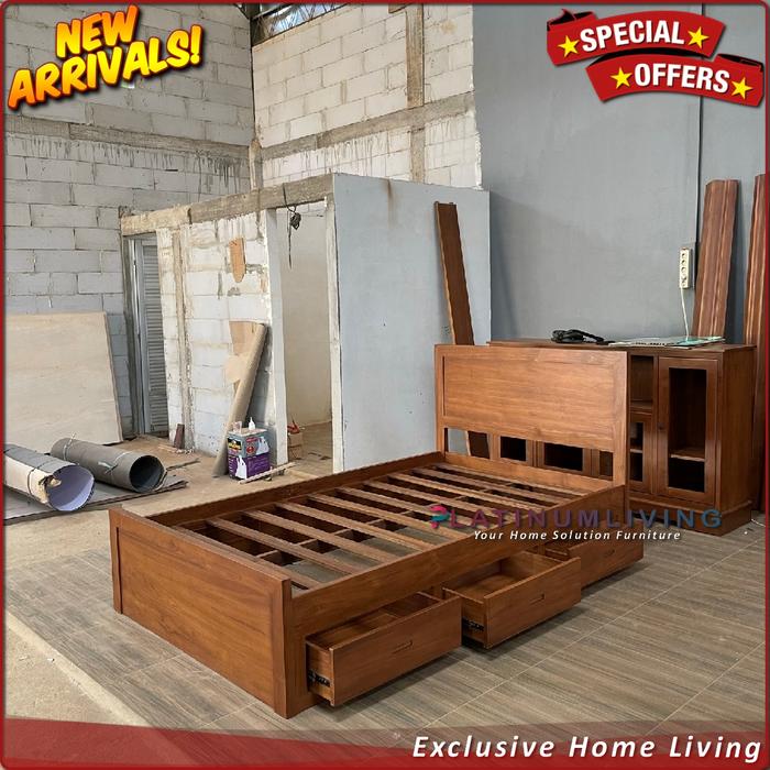Jual Tempat Tidur Jati 160x200 Laci 3 Dipan Laci Divan Laci Tempat ...