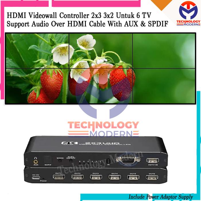 Jual HDMI Video Wall Controller 2x3 3x2 Untuk 6 TV With Audio Over ...