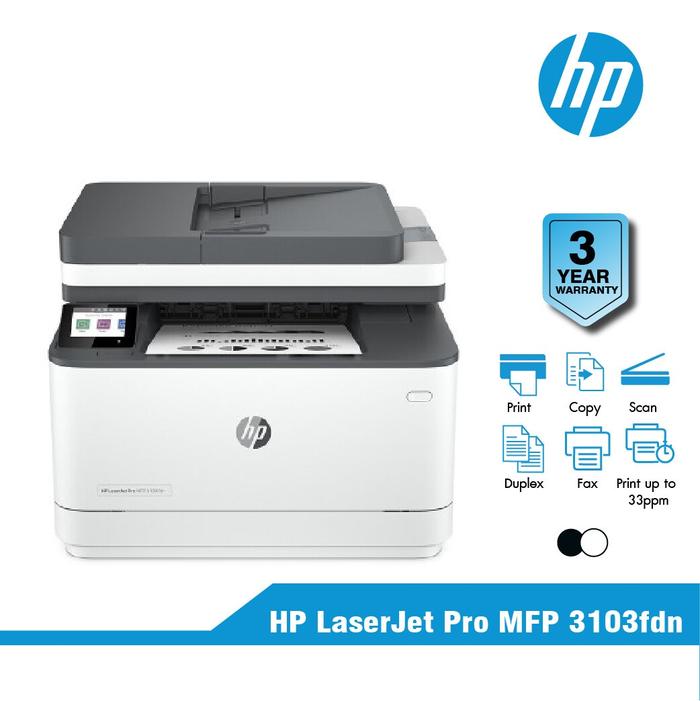 Jual Printer HP Laserjet Pro MFP 3103FDN | 3103 FDN Mono Duplex Network ...