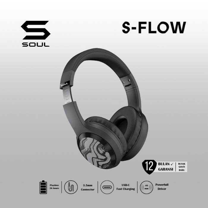 Promo SOUL S-Flow Over-Ear Stereo Headphones Bluetooth 5.0 Hitam ...