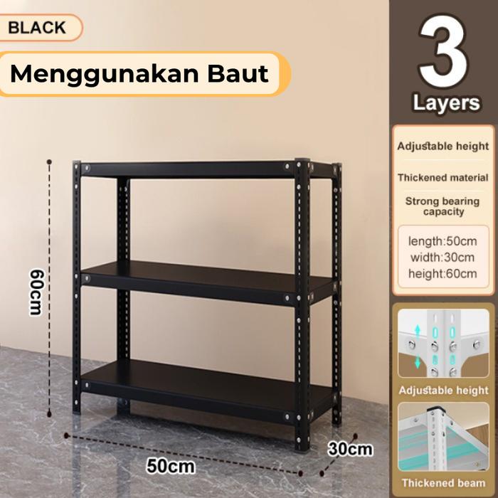 Jual Rak Besi Siku 5 Susun Tanpa Baut Serbaguna Botless Rack Stainless ...
