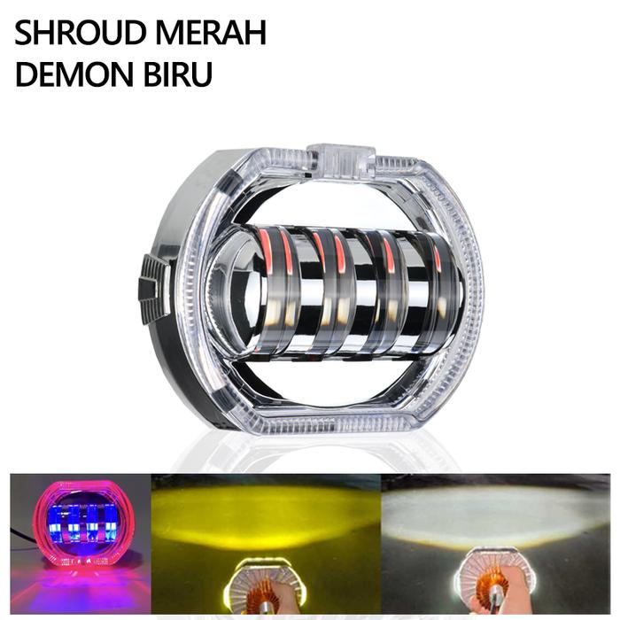 Jual Lampu Utama LED DAYMAKER BILED Projie Projector 4 Mata Lensa 8D 9 ...