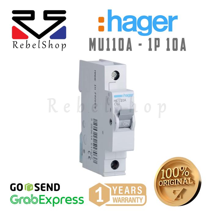 Jual Hager MCB 1P 10A MU110A 6kA 1 Phase 10 Ampere SNI - Single Pole - Jakarta Barat - RebelShop ...