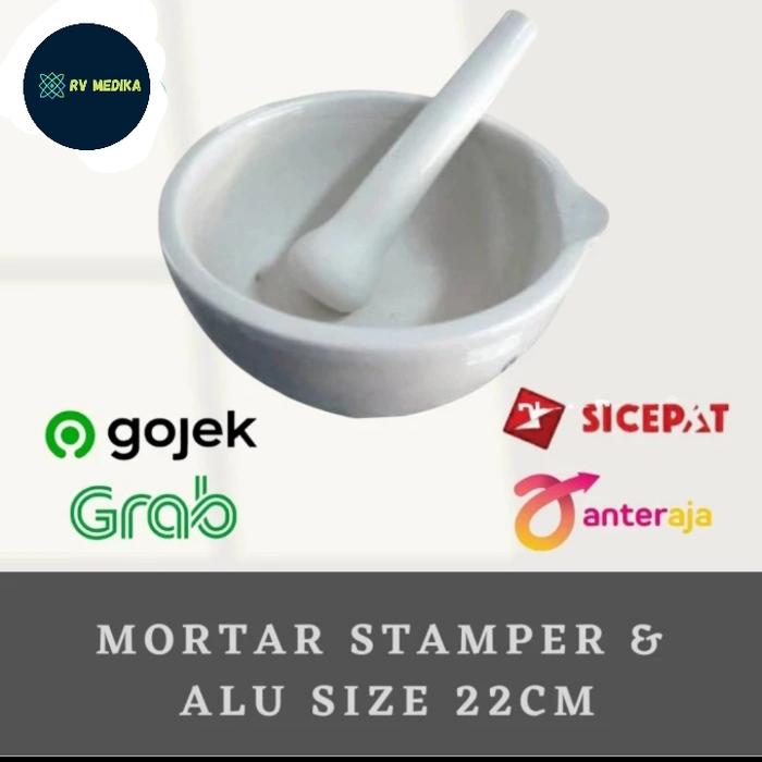 Jual Mortar alat Penumbuk Obat ukuran 22cm/mortar/Lumpang alu porcelain ...