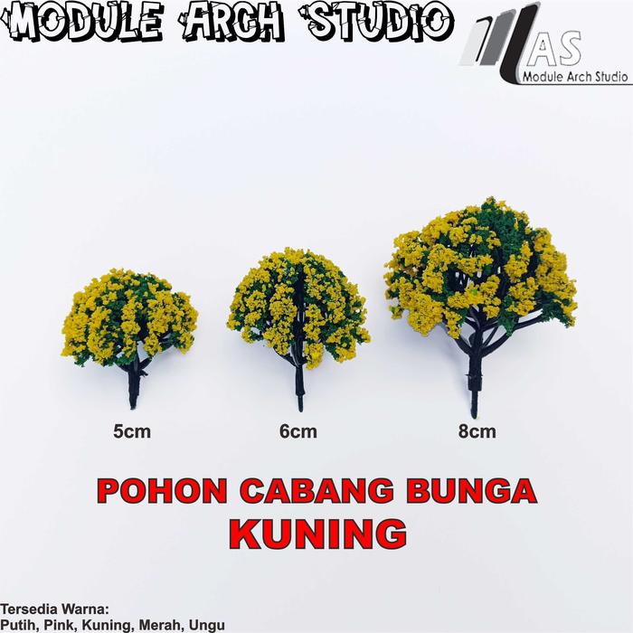 Jual Miniatur Pohon Cabang Bunga - Maket Pohon Bunga - Putih, 5cm - Kab ...