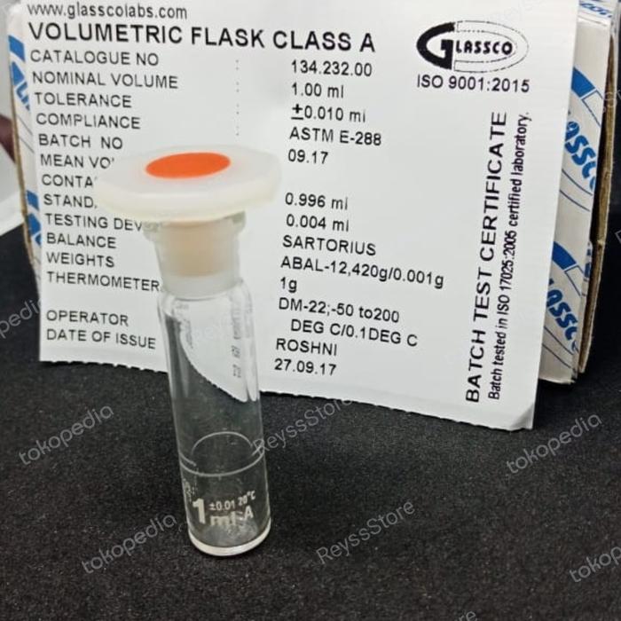 Jual Volumetic Flask / Labu ukur 1 mL - Kota Bogor - ReyssStore | Tokopedia