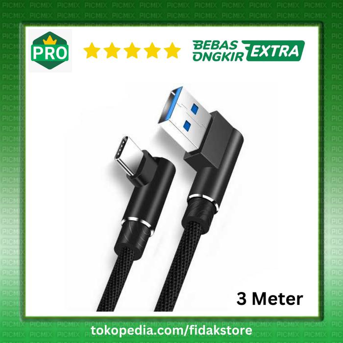 Promo Kabel Data Charger USB Type C Multifungsi L Shape Gaming Fast 2.1A 3M - Jakarta Barat ...