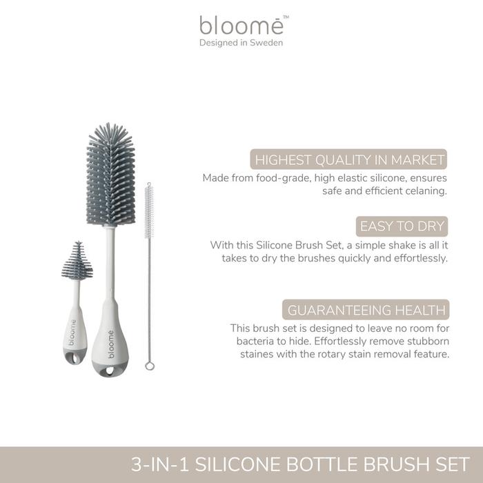 Jual Bloome 3 In 1 Silicone Bottle Brush Set - Sikat Botol Silicone ...