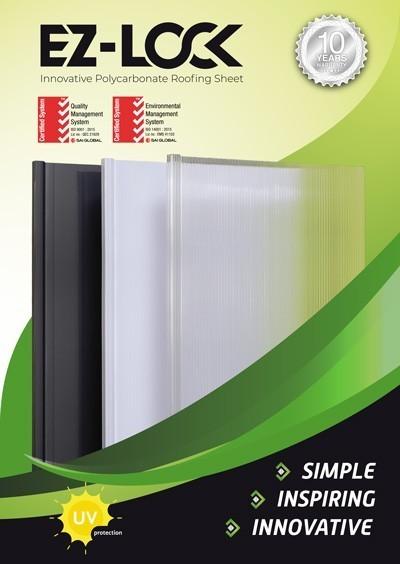Jual EZ-LOCK 4 meter Policarbonat Roofing & sheet - SNOW WHITE ...