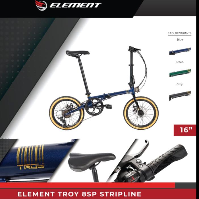 Jual ELEMENT TROY X Black Diamond 16 inch 10 SPEED Sepeda Lipat DEWASA ...