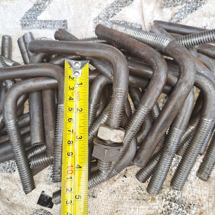 Jual angkur L baja mutu a325 m12 x100mm x100mm/steel anchorbolt 1/2× ...