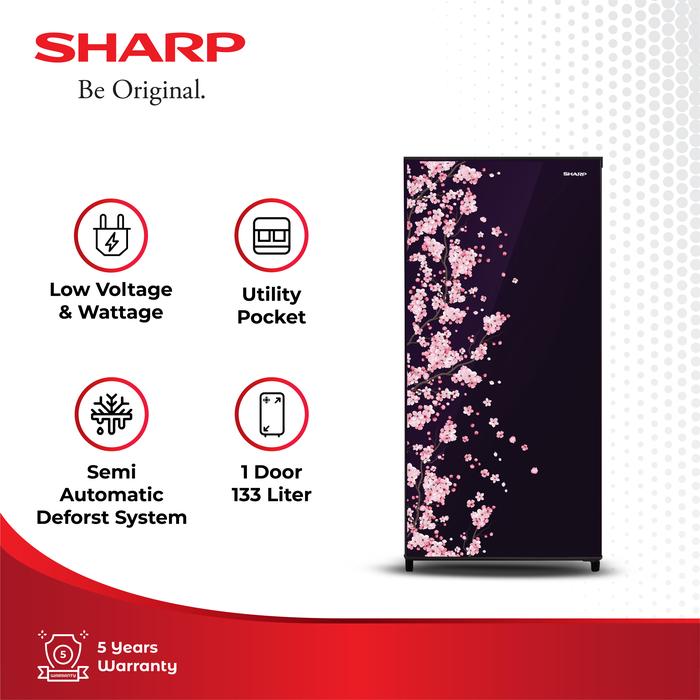 Promo Sharp Kulkas 1 Pintu SJ-N162D-VB Kirei III Sakura Vivid Blue 133L ...