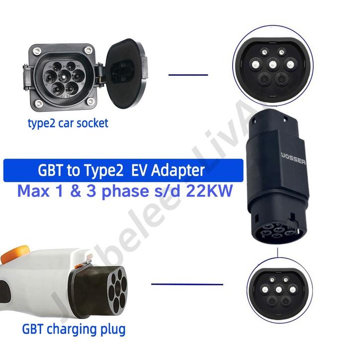 Jual Adapter EV Charger GBT Adaptor Wuling Air EV ke Type 2 Hyundai ...