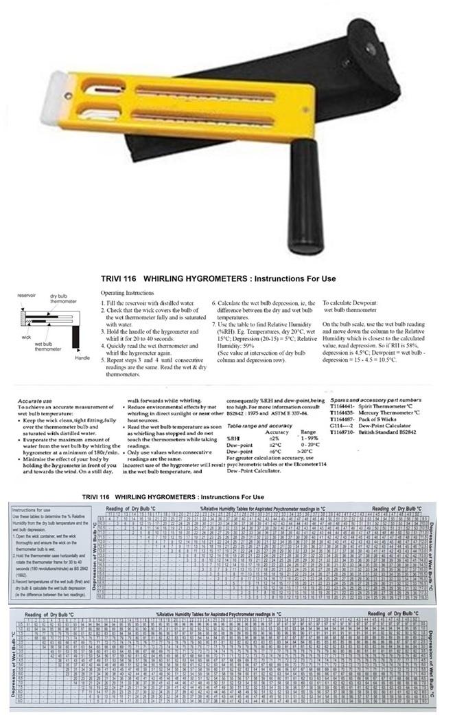 Jual sling psychrometer elcometer 116C thermometer whirling hygrometer ...