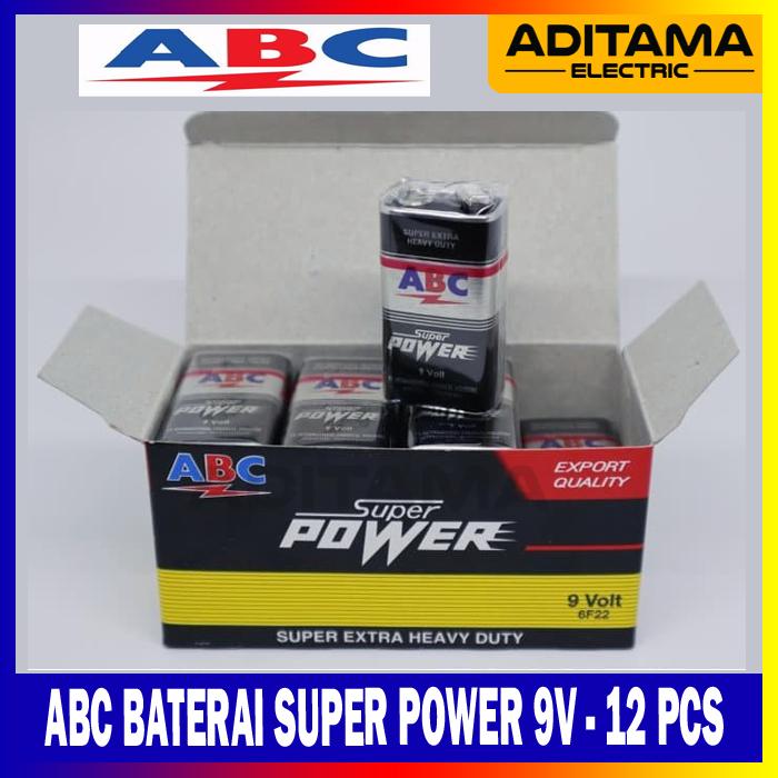 Jual HARGA PER 1 BOX BATERAI ABC 9V KOTAK SUPER POWER - ISI 12PCS ...