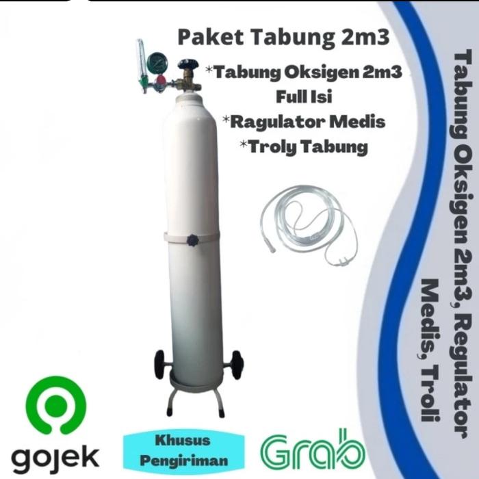Promo Tabung oksigen 2m3 Lengkap siap pakai (regulator+troli+isi) - Kota Bekasi - Rv Medika ...