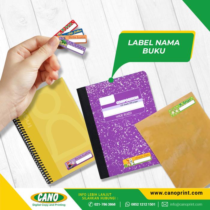 Jual Cetak Label Nama Buku/Custom Label Nama/Label Stiker Custom - Kota ...