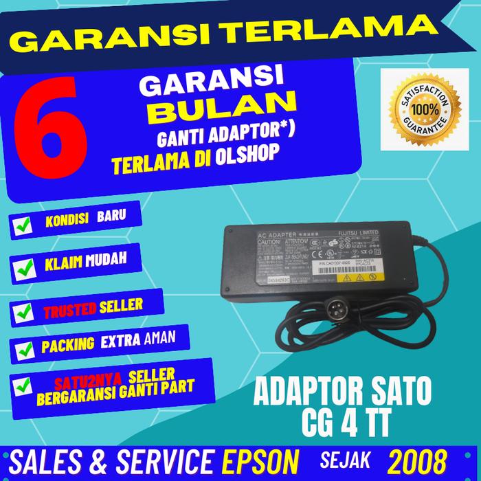 Jual Adaptor 4 Pin Adapter For Barcode Printer SATO CG4 Series/ CG 408 ...