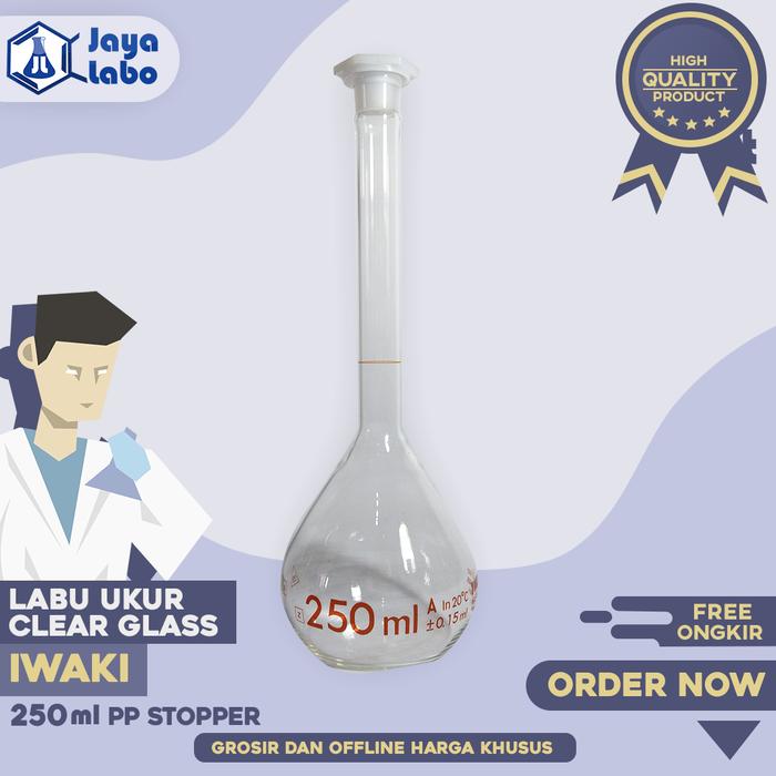 Promo IWAKI LABU UKUR Vol. 250 ml PP Stopper / Volumetric Flask IWAKI - Kota Surabaya - JAYA ...