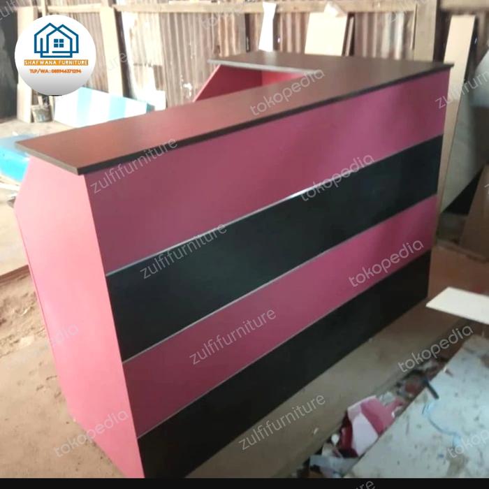 Jual meja resepsionis panjang 2 meter / meja kantor / meja kasir pink ...