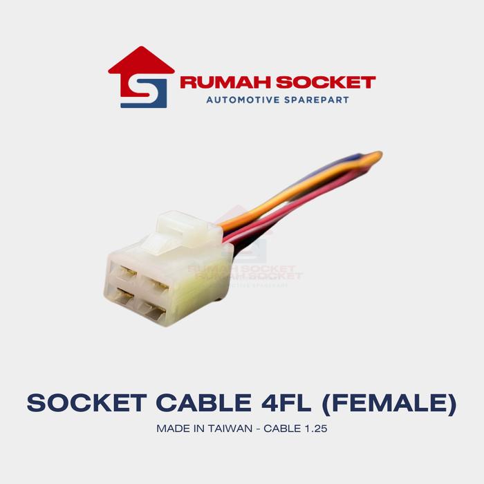 Jual SOKET KABEL / SOCKET / RUMAH SKUN + CABLE 4 PIN KAKI LOCK COWO ...