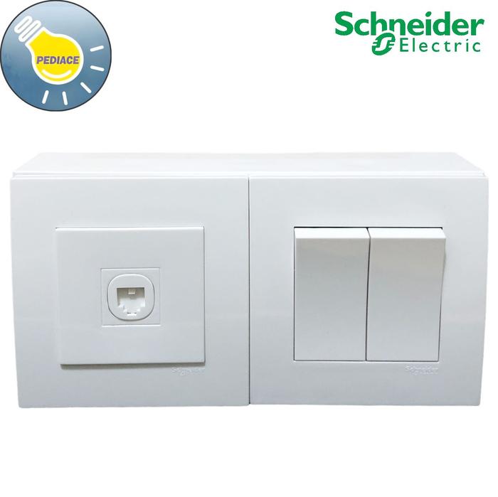 Jual Socket Outlet Telepon 1 Gang + Saklar Seri Outbow Schneider VIVACE ...