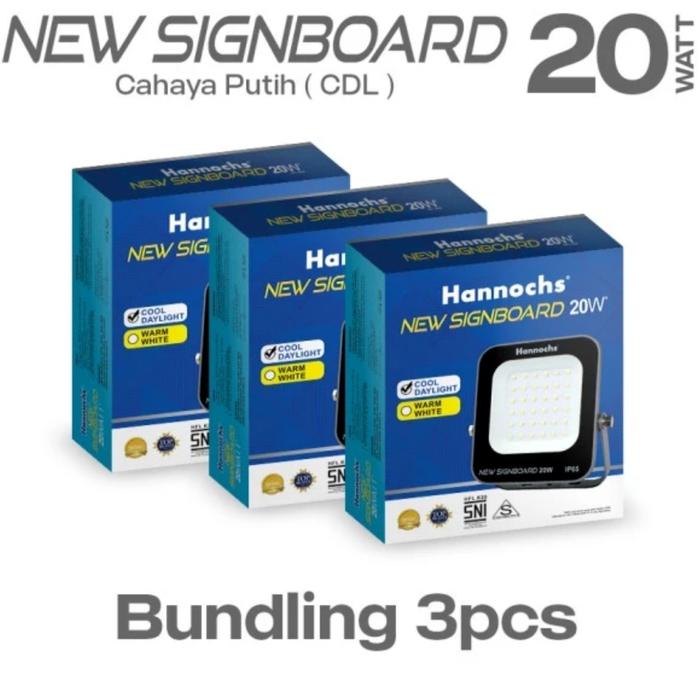 Jual Hannochs Lampu Sorot LED New Signboard 20 watt Cahaya Putih Isi ...