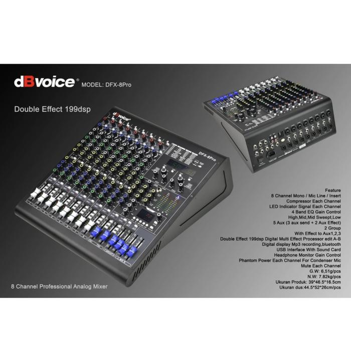 Jual Mixer dB Voice DFX 8 Pro Original 8 Channel Dbvoice DFX 8PRO ...