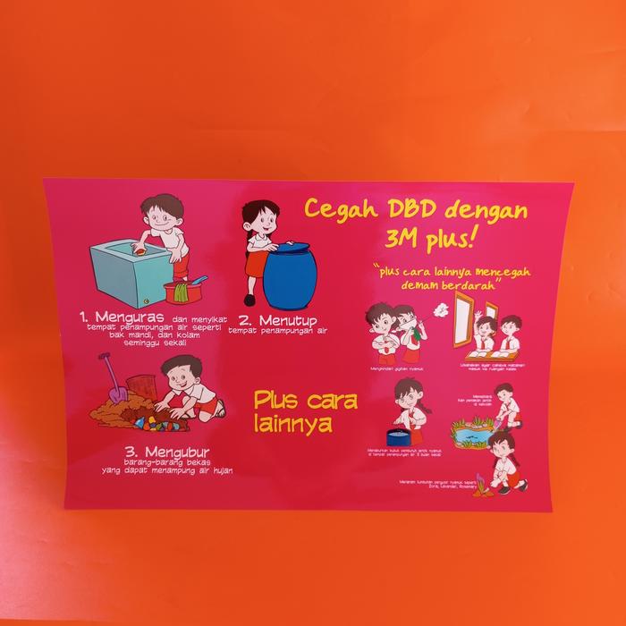 Jual Poster Cegah DBD Dengan 3M Plus/ Poster Demam Berdarah/ Poster ...