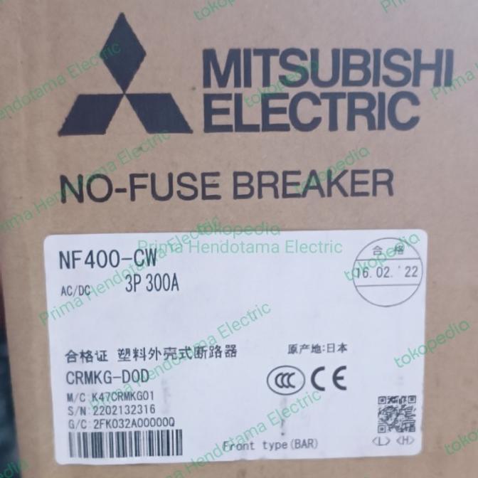 Jual Mccb Nfb Breaker Mitsubishi Nf400-Cw Nf400Cw 400Cw 300A 3P 300A/3P Ori - Jakarta Pusat ...